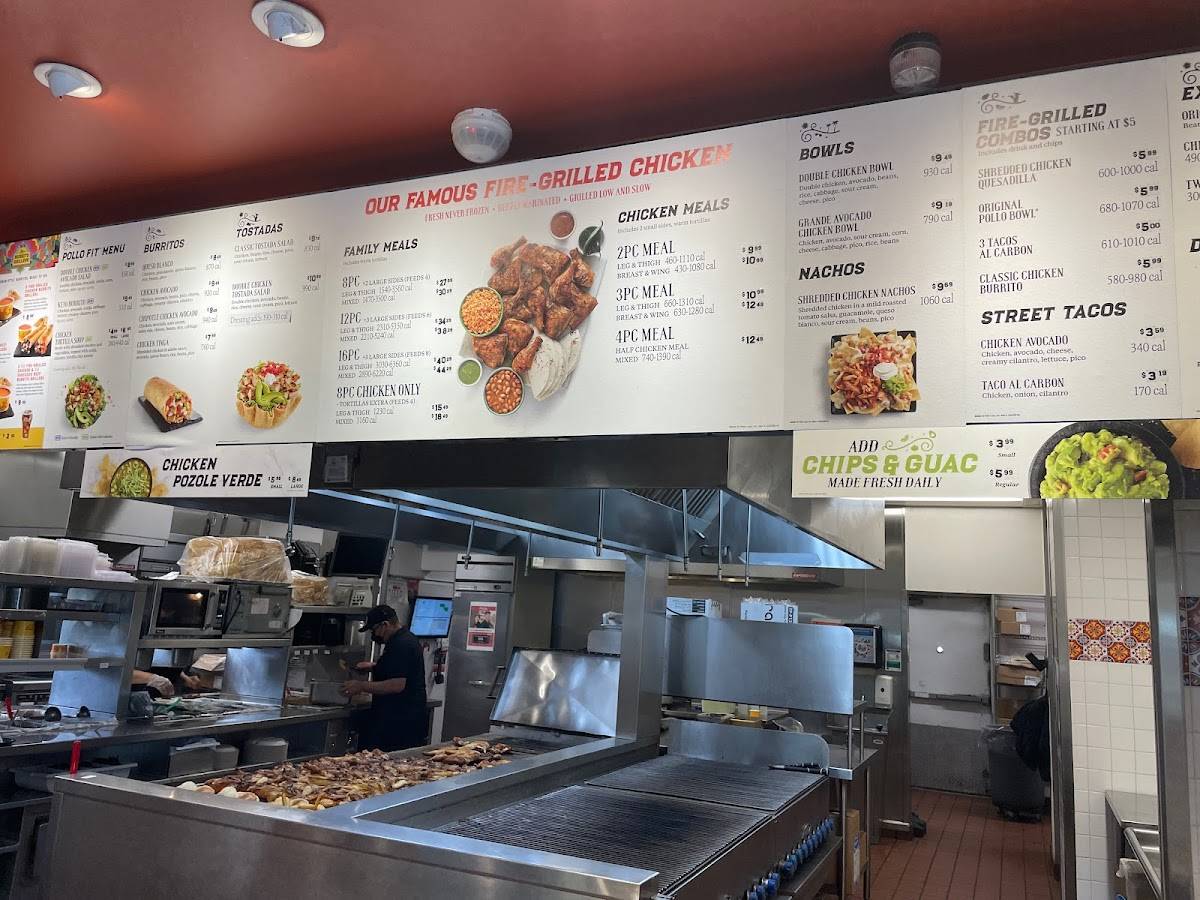 Menu at El Pollo Loco fast food, Phoenix, E Ray Rd