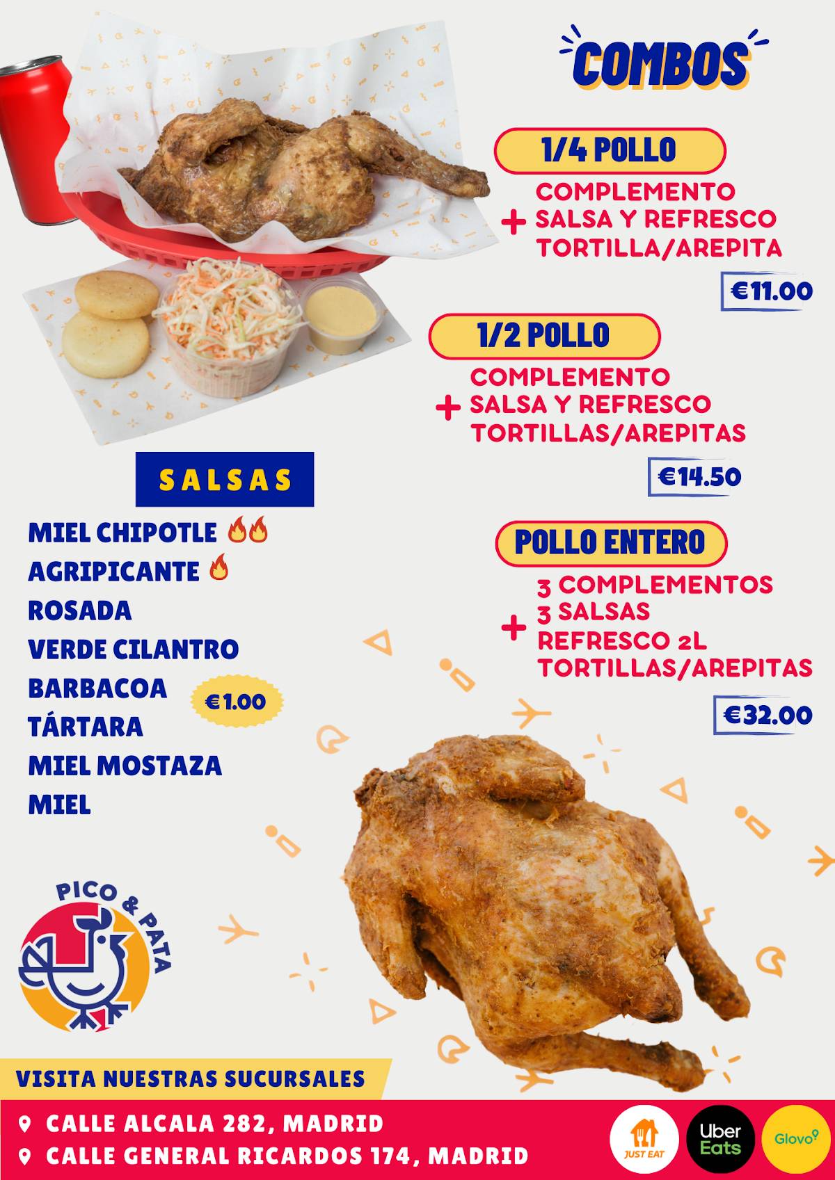 Carta del restaurante Pico & Pata - Pollo Frito, Madrid