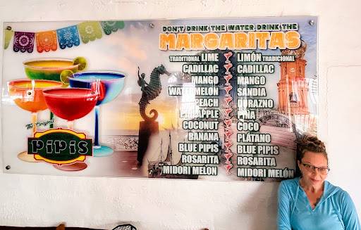 Menu at Pipis restaurant, Puerto Vallarta