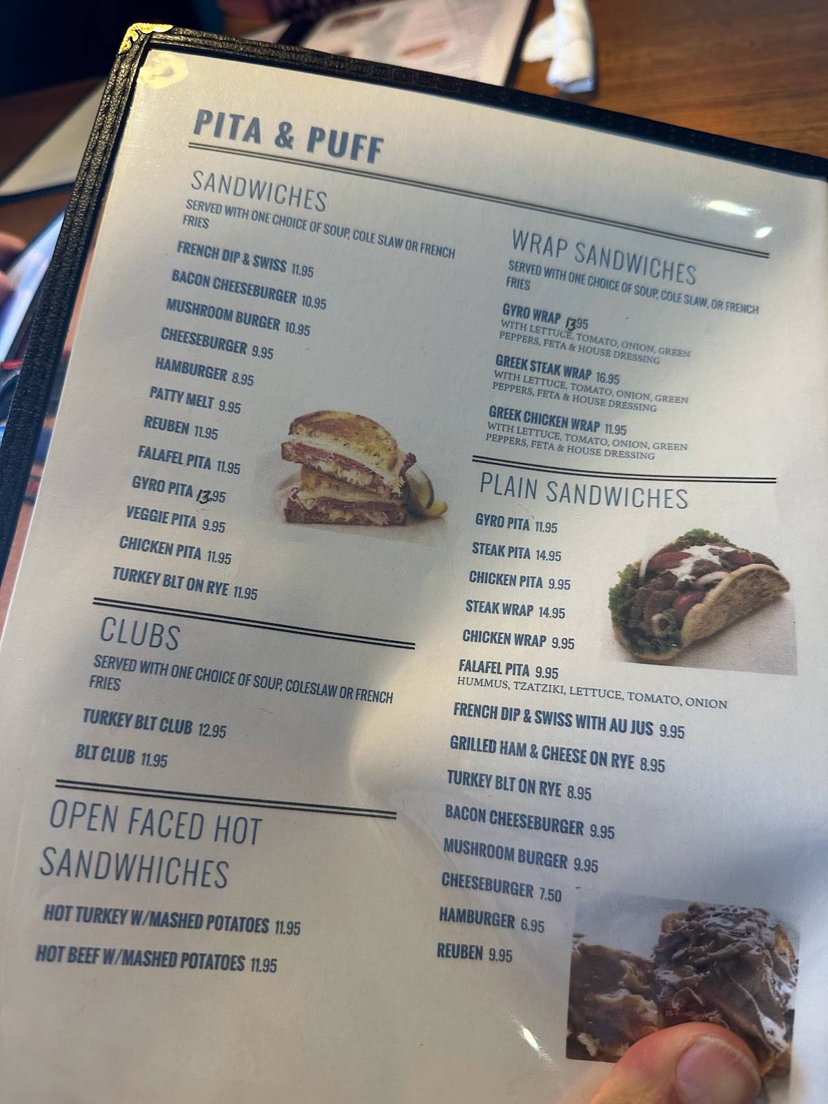 Menu at Pita & Puff restaurant, Port Charlotte