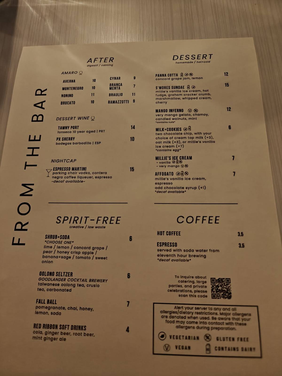 Menu at Scratch & Co. pub & bar, Pittsburgh