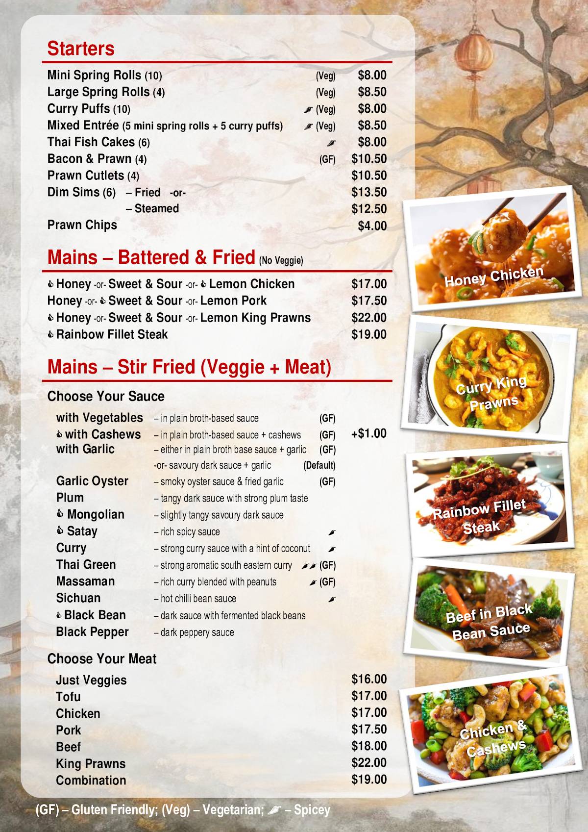 Menu at Pittsworth Chinese Restaurant, Pittsworth, 58 Yandilla St