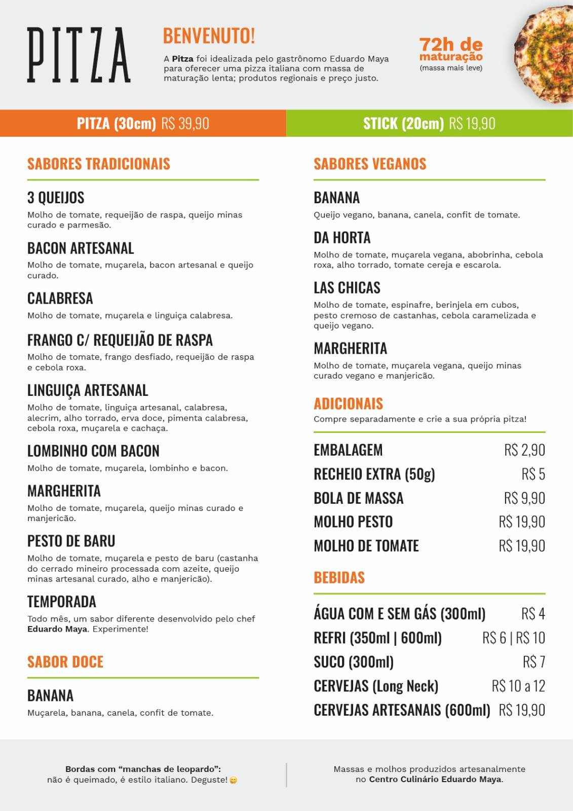 Menu em Pitza 220v restaurante, Belo Horizonte