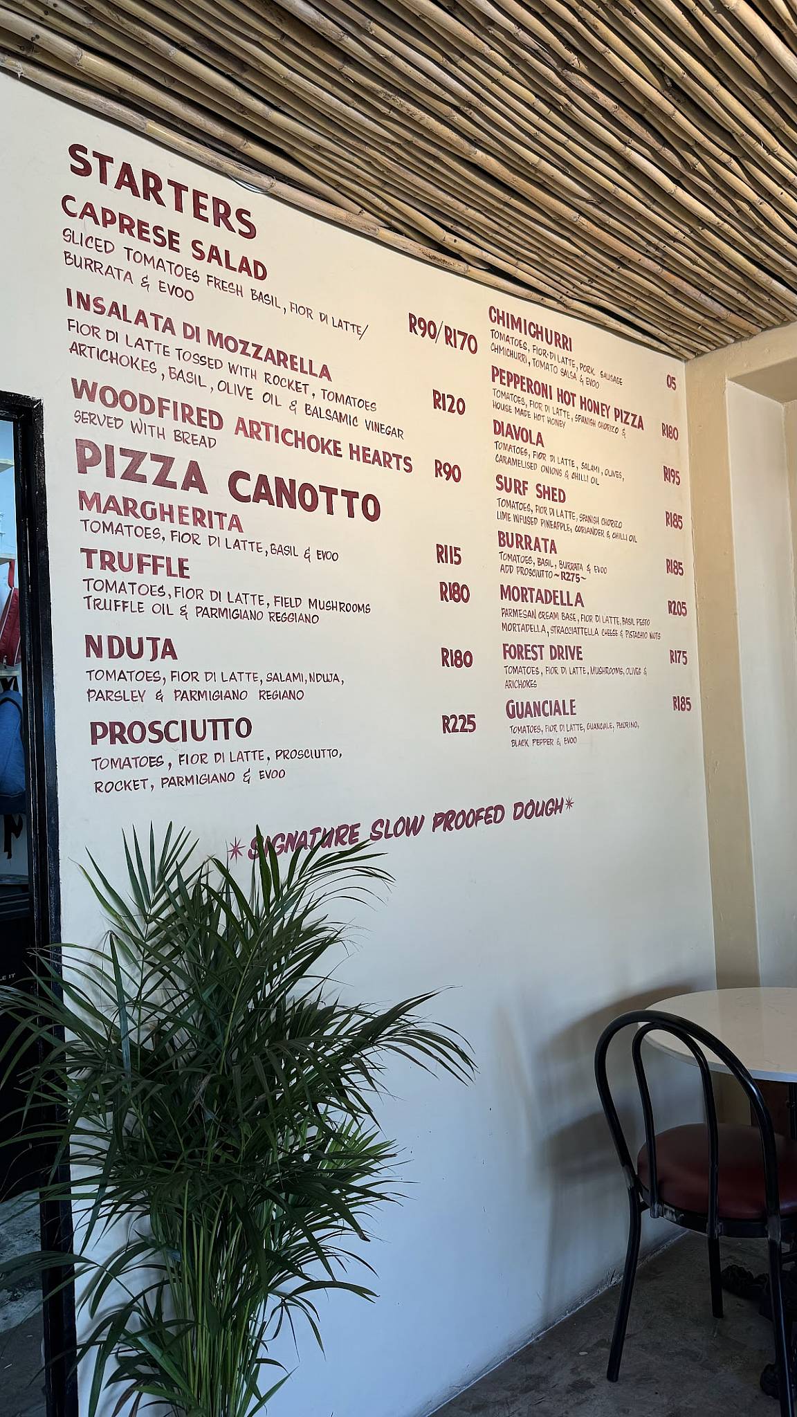 Menu at Pizza Shed St James restaurant, Cape Town