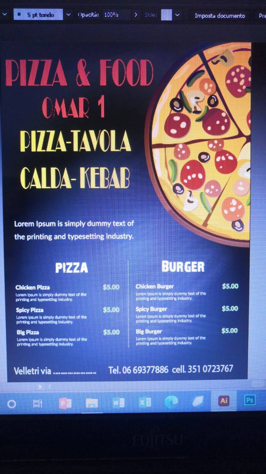 Menu da Pizza & Food Omar 1 Pizza, Tavola Calda ristorante, Velletri