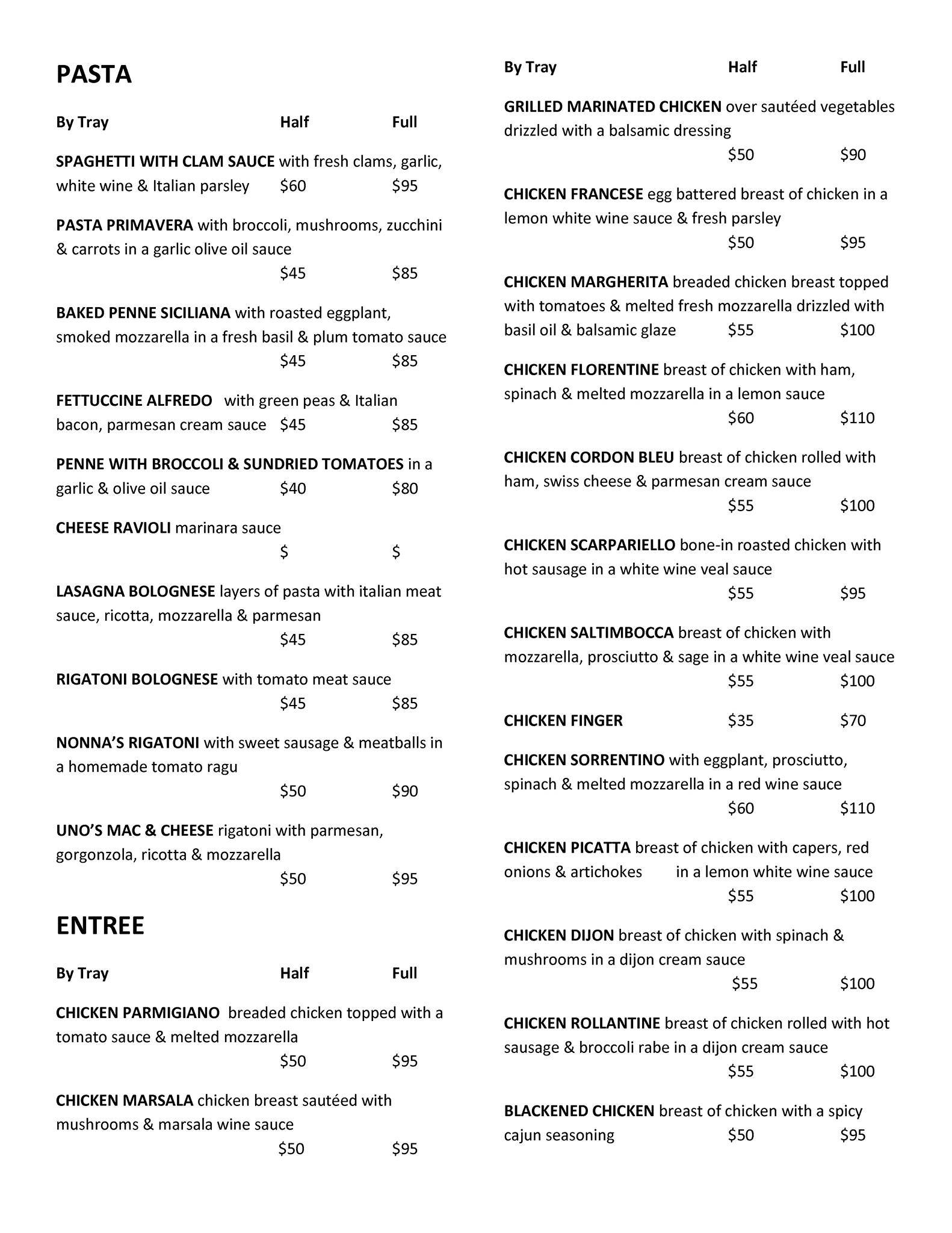 Menu at Punto Uno Restaurant, Hempstead