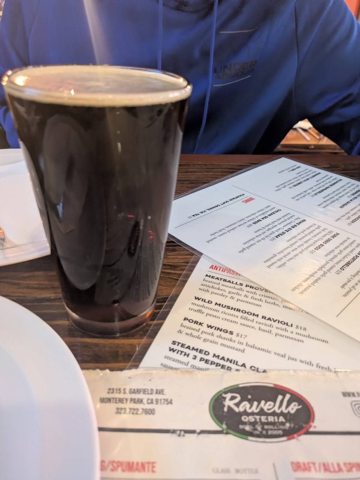 Menu at Ravello Osteria pizzeria, Monterey Park