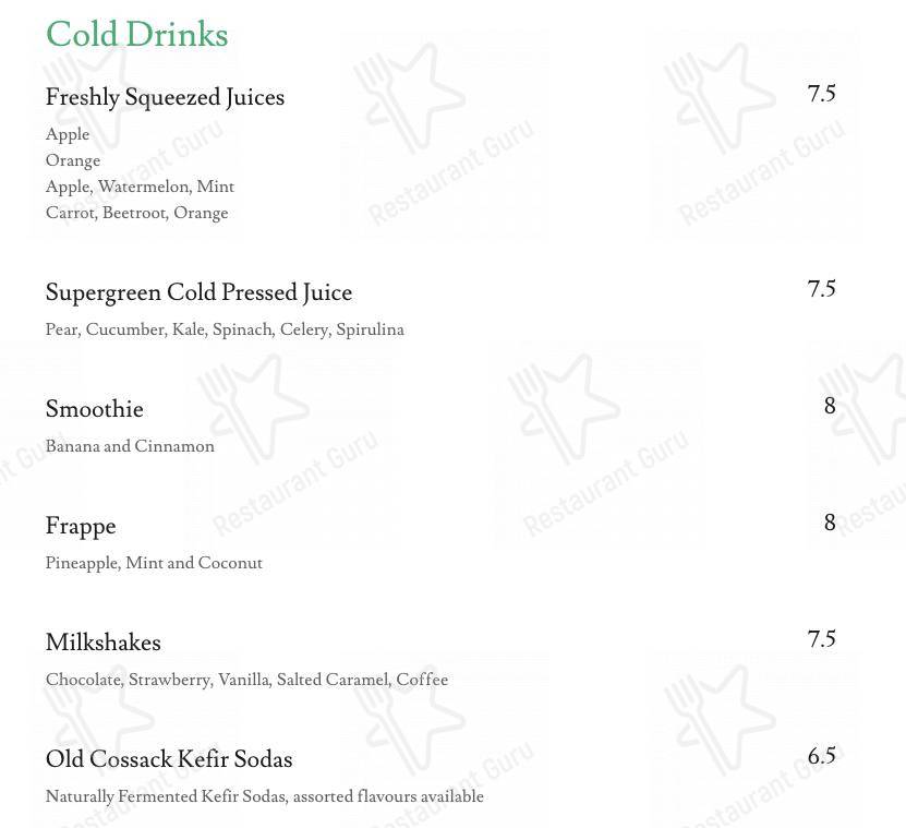 Menu at Plenty West End restaurant, West End