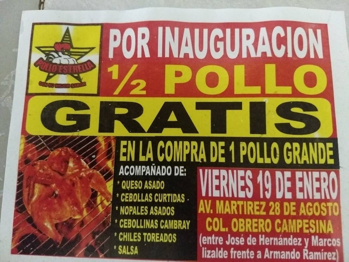 Carta del restaurante Pollo Estrella, Xalapa Enríquez, Av. Ébano 56