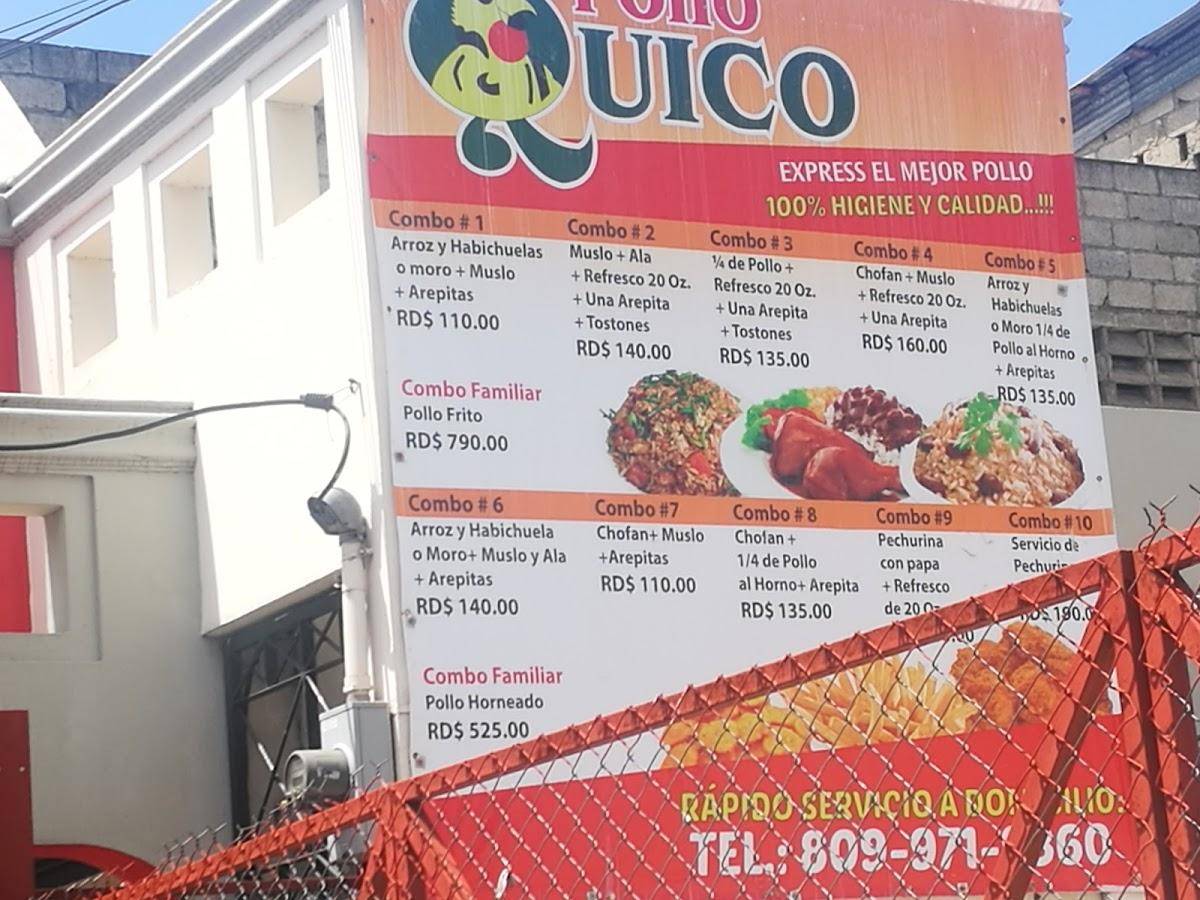 Carta del restaurante Pollo Quico, Santiago De Los Caballeros