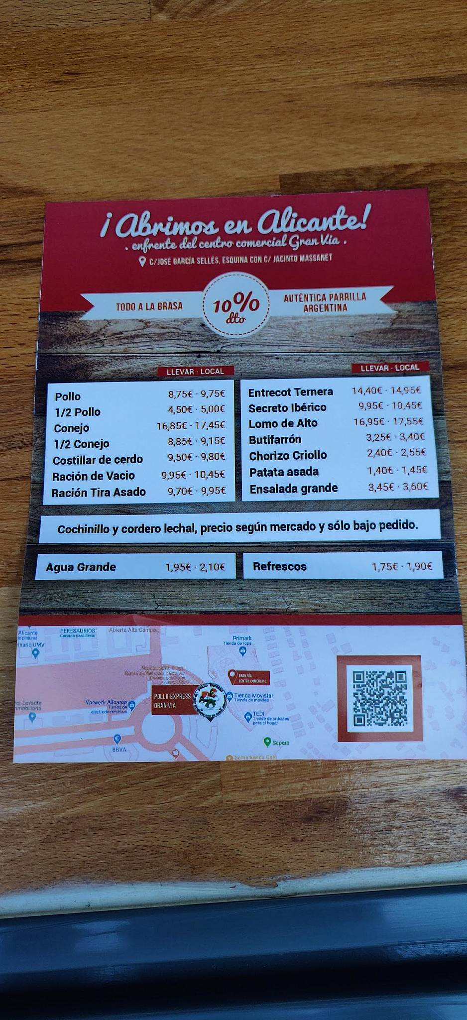 Menu at Pollo Express restaurant, Mexia, 503 W Milam St