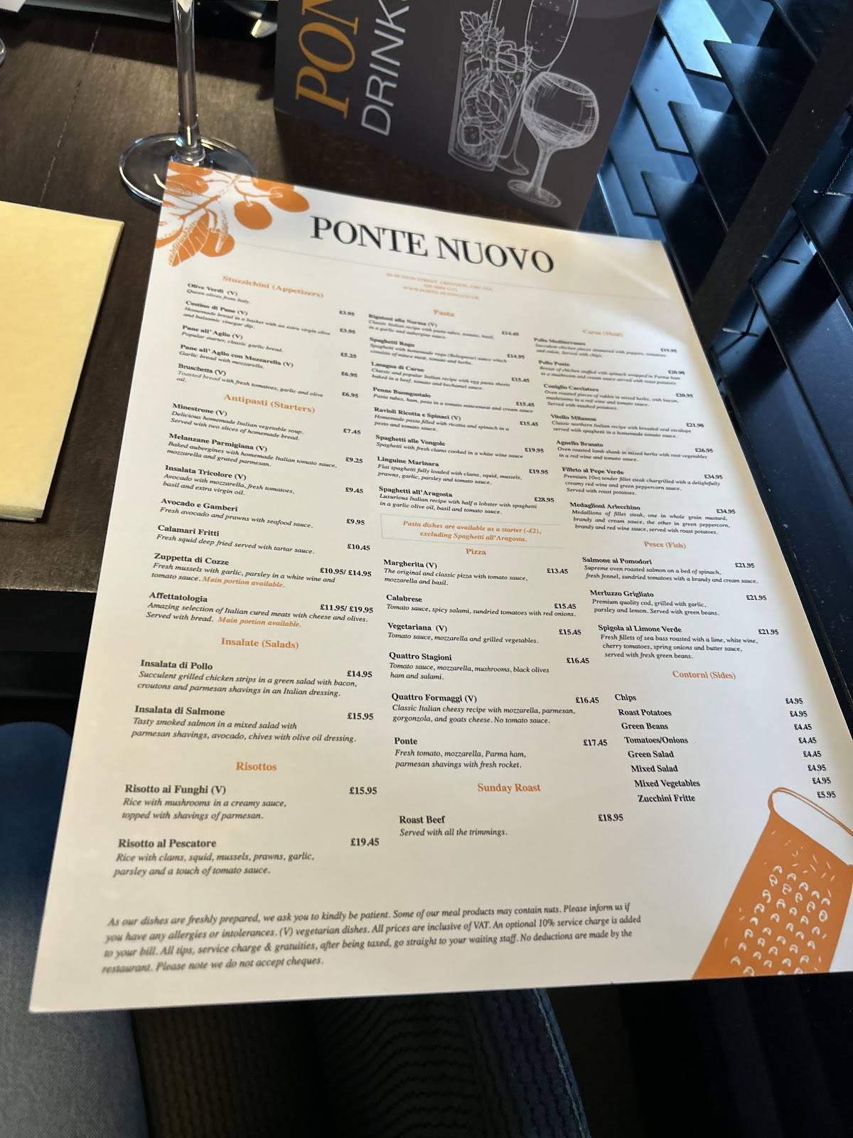 Menu at Ponte Nuovo pub & bar, Croydon, 86-88 High St