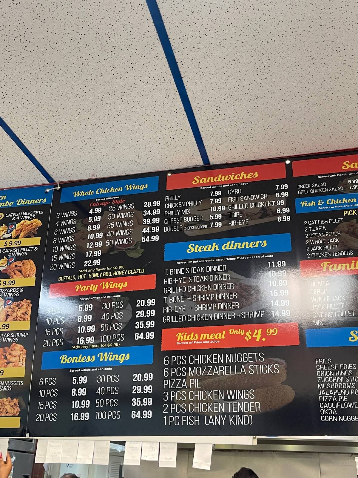 Menu at Pop's Grill, Fish & Chicken restaurant, Florissant