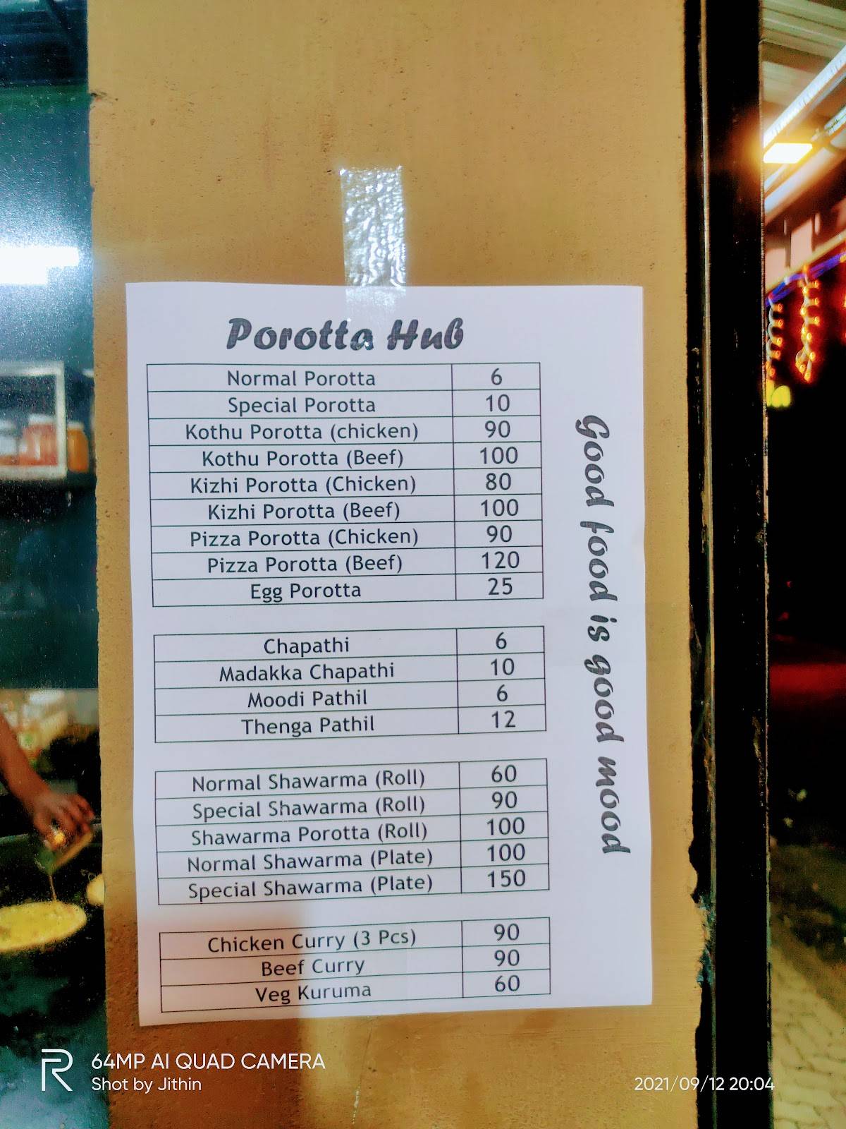 Menu at Porotta hub - Best Nool porotta - variety porota kizhi parotta ...