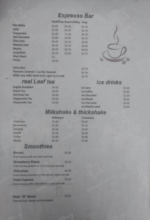 Menu at Portal Café cafe, Underwood