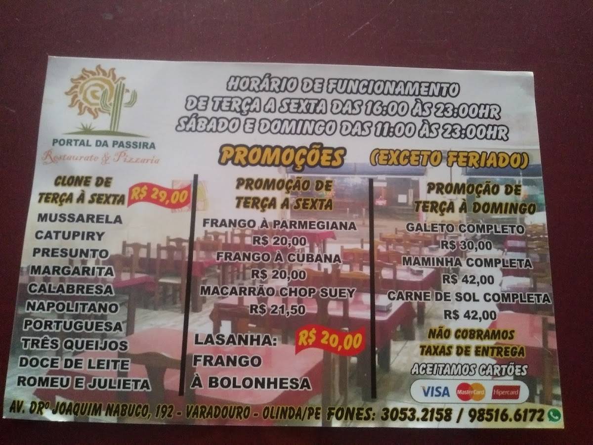 Menu em Portal da Passira restaurante, Olinda