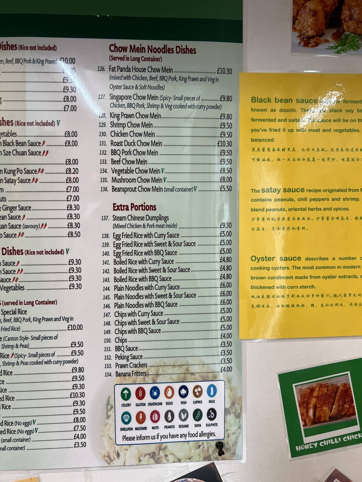 Menu at Fat Panda Takeaway fast food, Portree