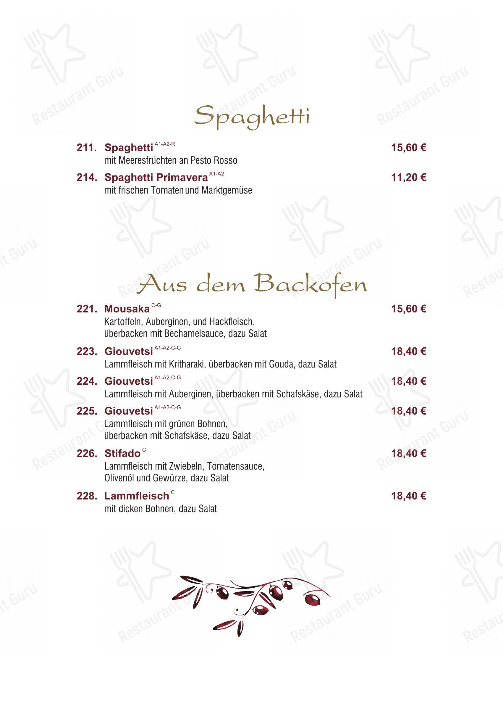 Speisekarte von Poseidon restaurant, Remscheid