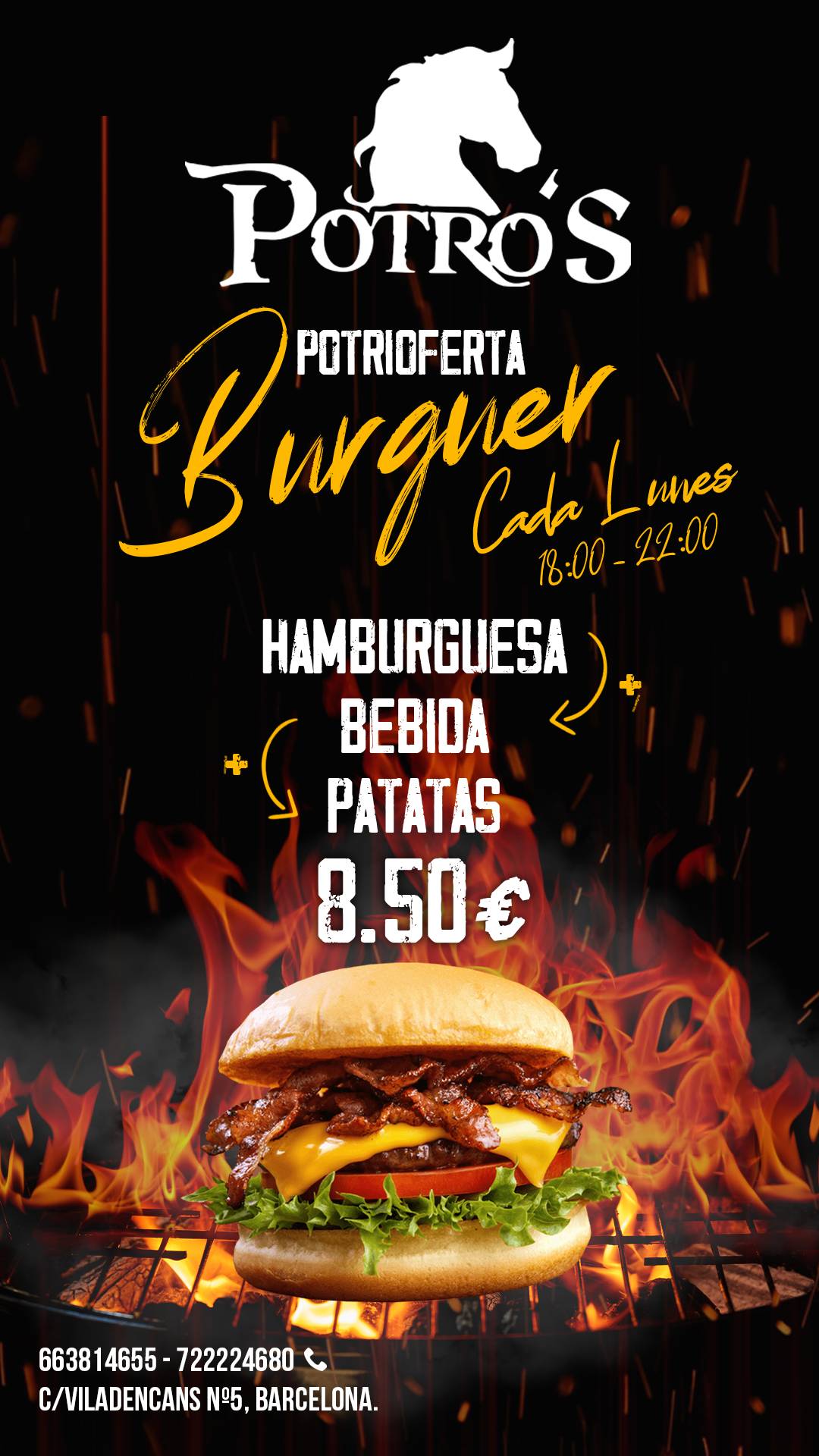 Carta de Potro's Bar Restaurant Latin Food, Barcelona