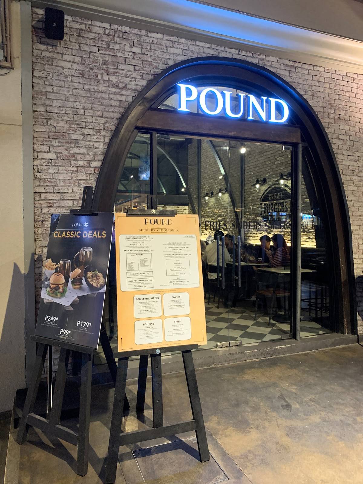 Menu at Pound BGC restaurant, Taguig, H322+C44