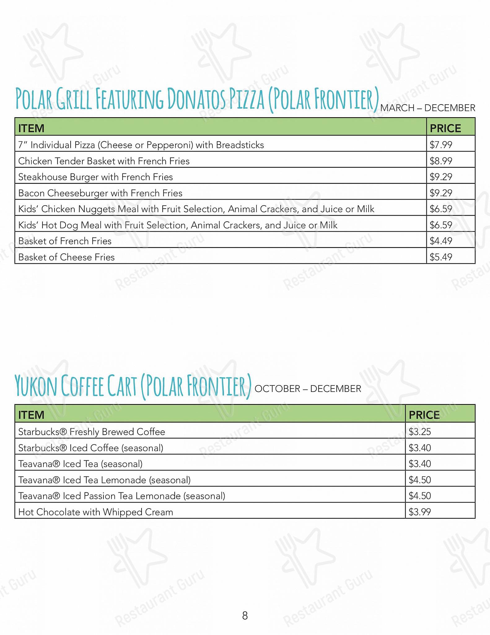 Menu at Congo River Market cafeteria, Powell, W Powell Rd Columbus Zoo