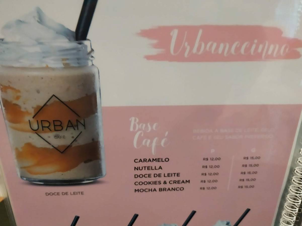 Menu em Urban Café, Presidente Prudente