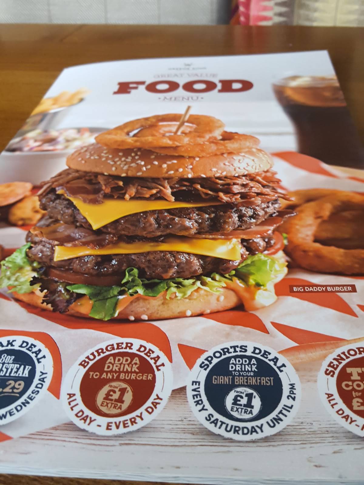 Menu at Priory pub & bar, Scunthorpe