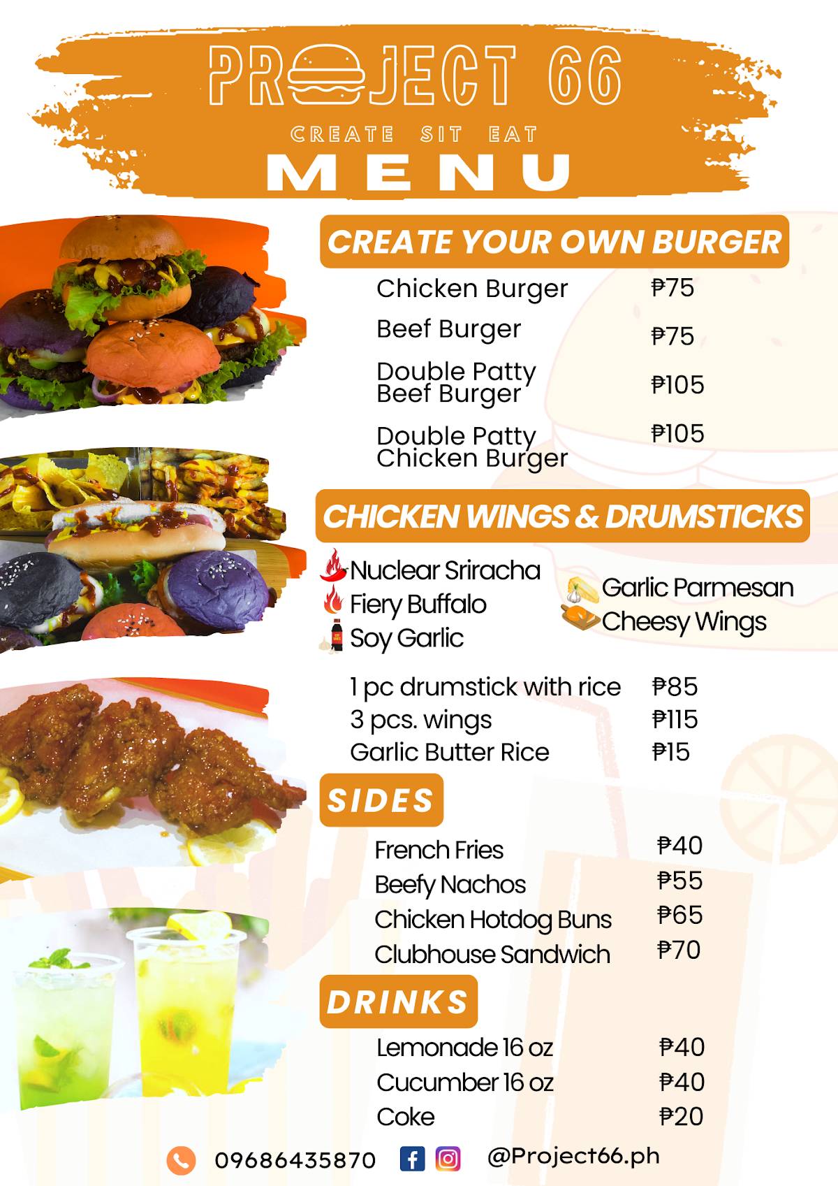 Menu at Project 66 PH restaurant, Parañaque