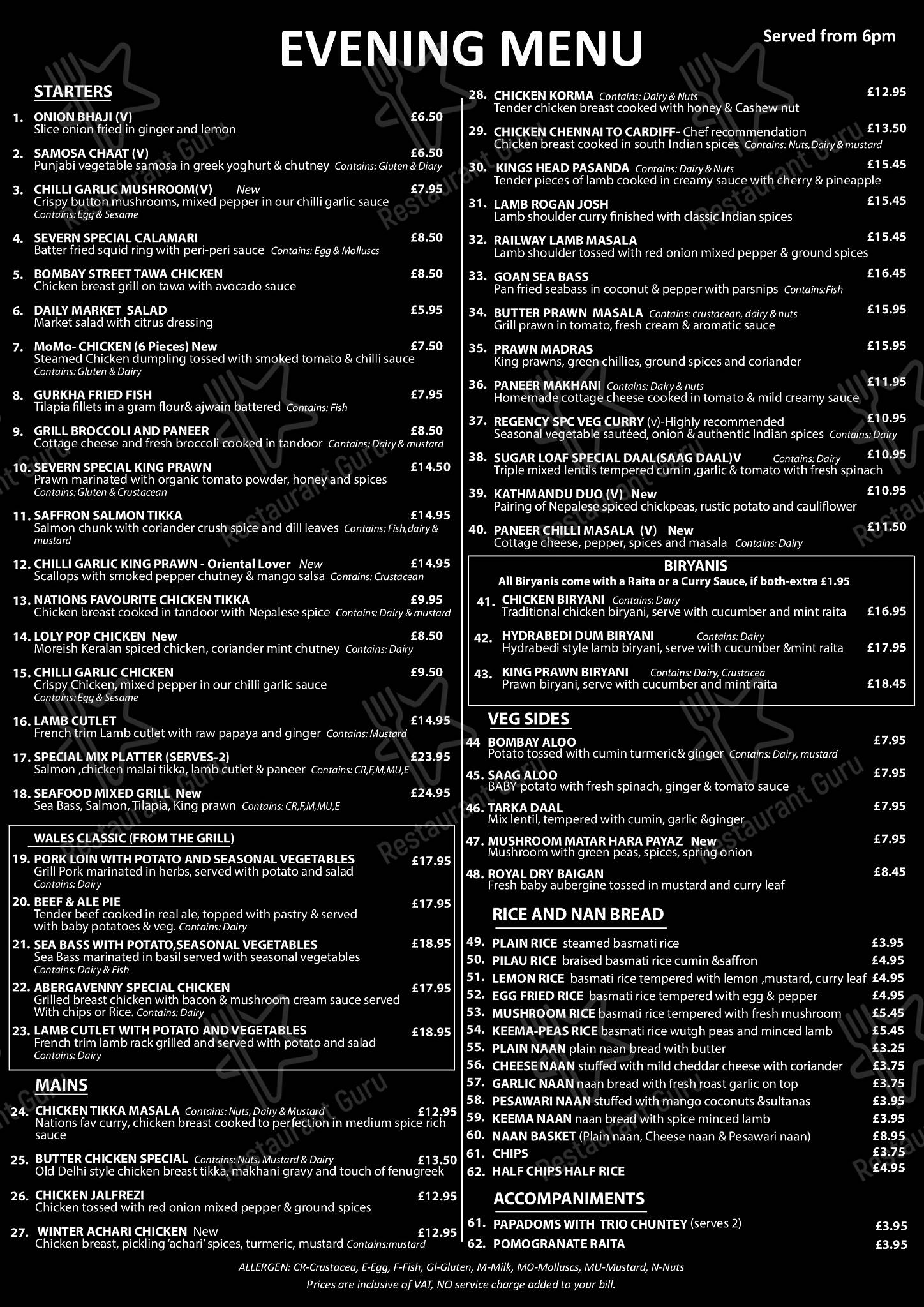 Menu at Beaufort Arms pub & bar, Raglan