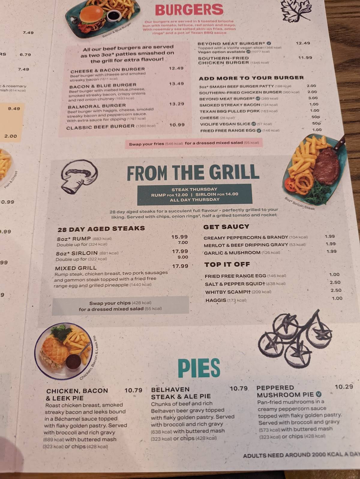 Menu at Granary pub & bar, Elgin