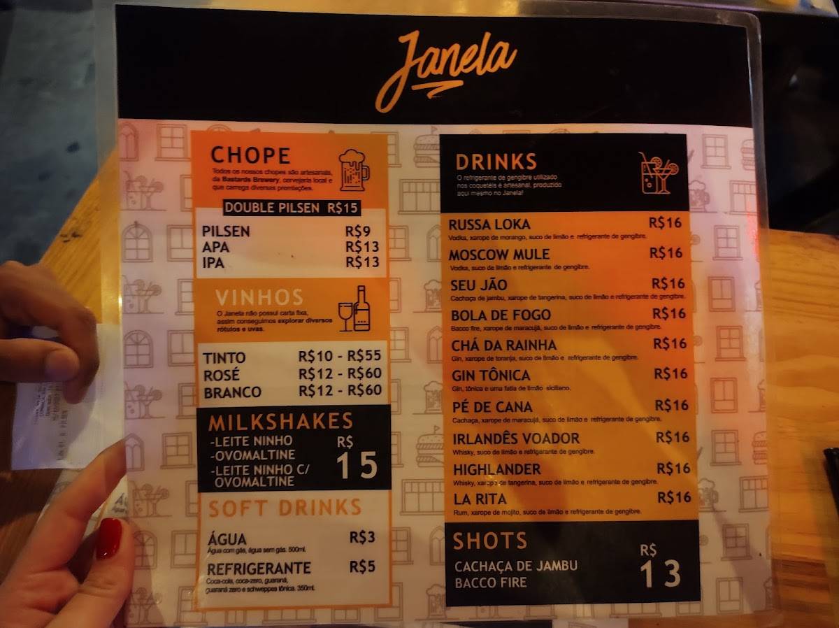 Menu em Janela Bar, Curitiba