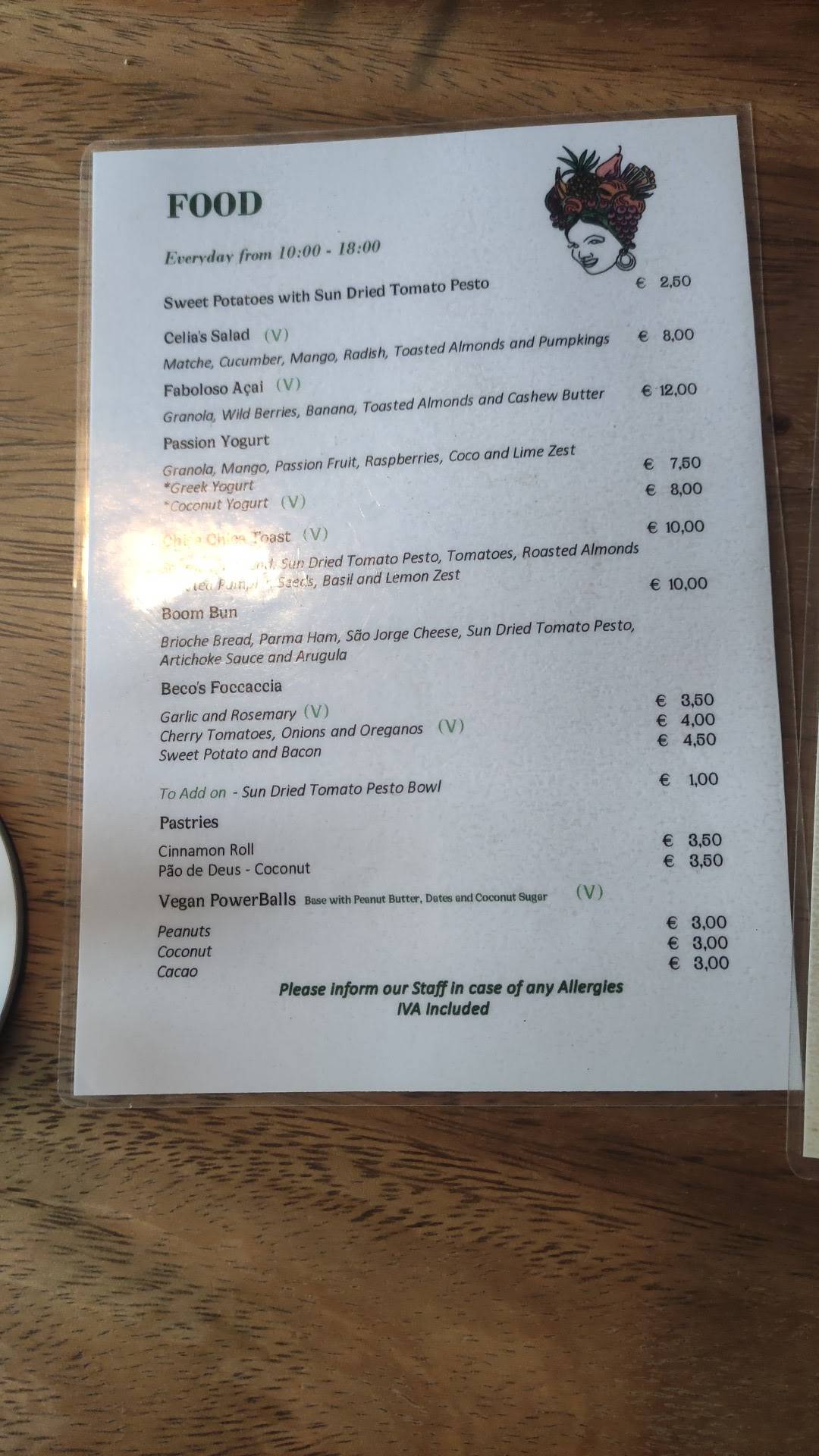 Menu em KOA LISBOA - Juices&Cocktails café, Lisboa