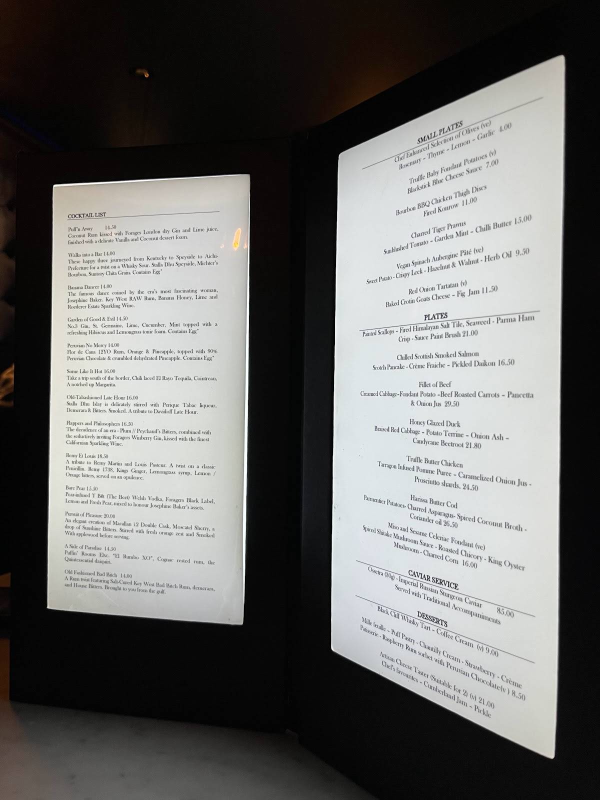 Menu at Puffin' Rooms pub & bar, Liverpool
