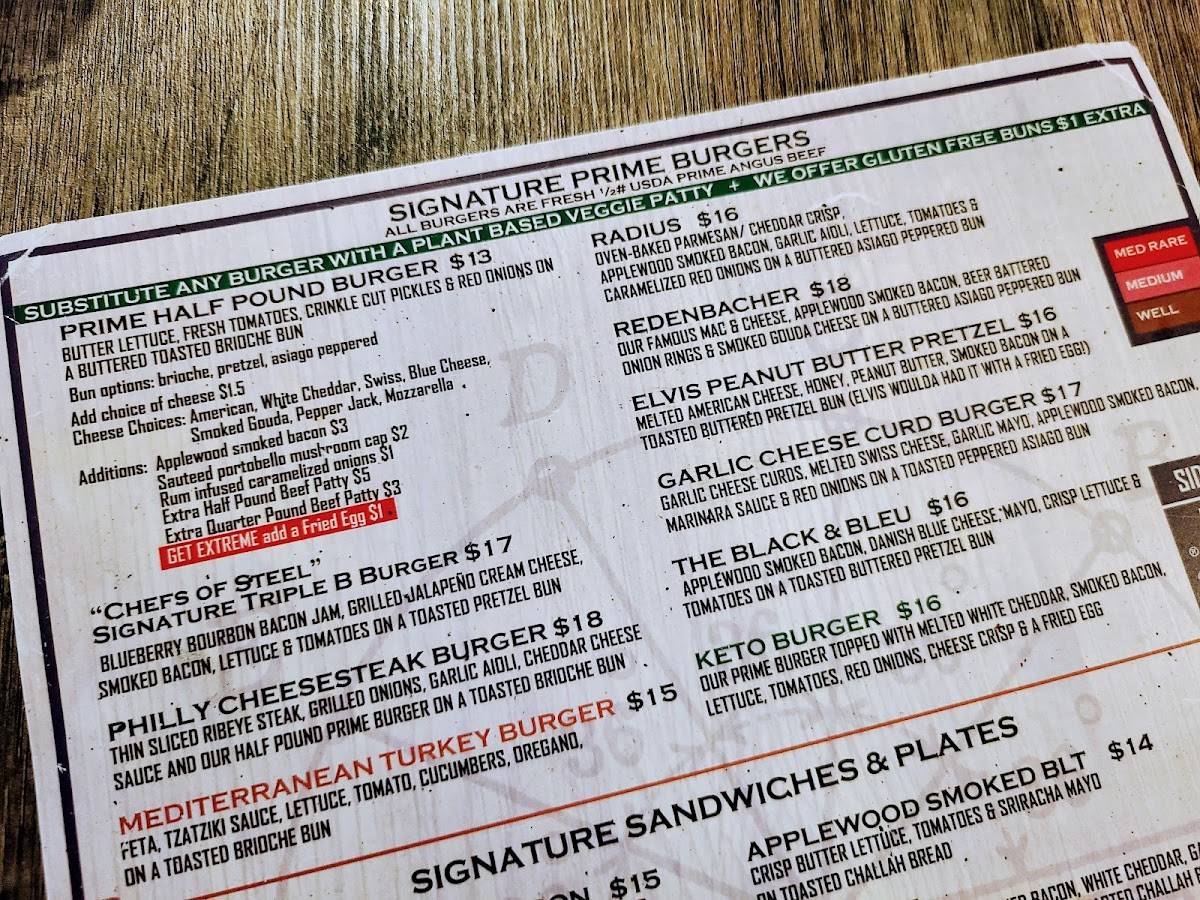 Menu at Radius pub & bar, Valparaiso