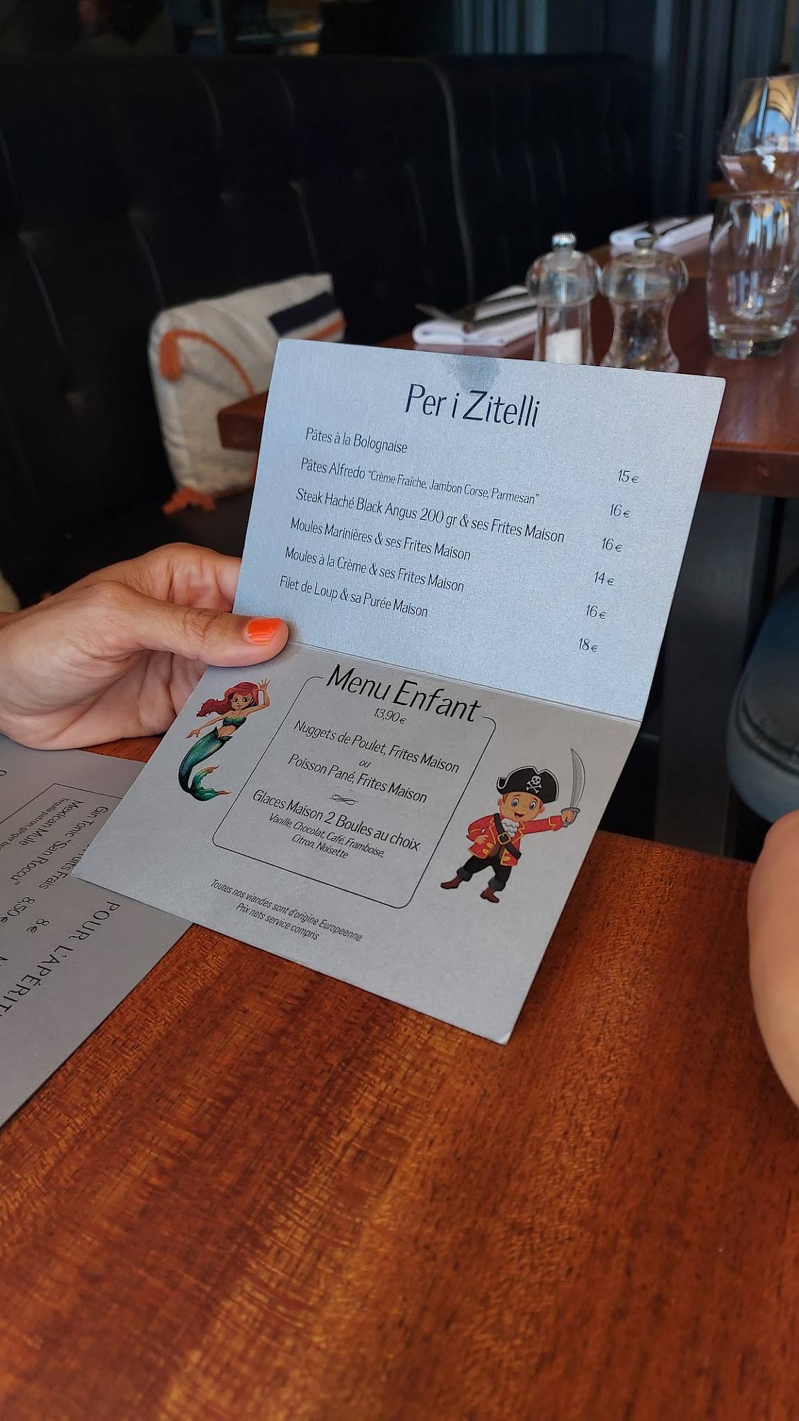 Menu au Restaurant L'Escale Île-Rousse, L'Île-Rousse, 20 Rue Notre Dame