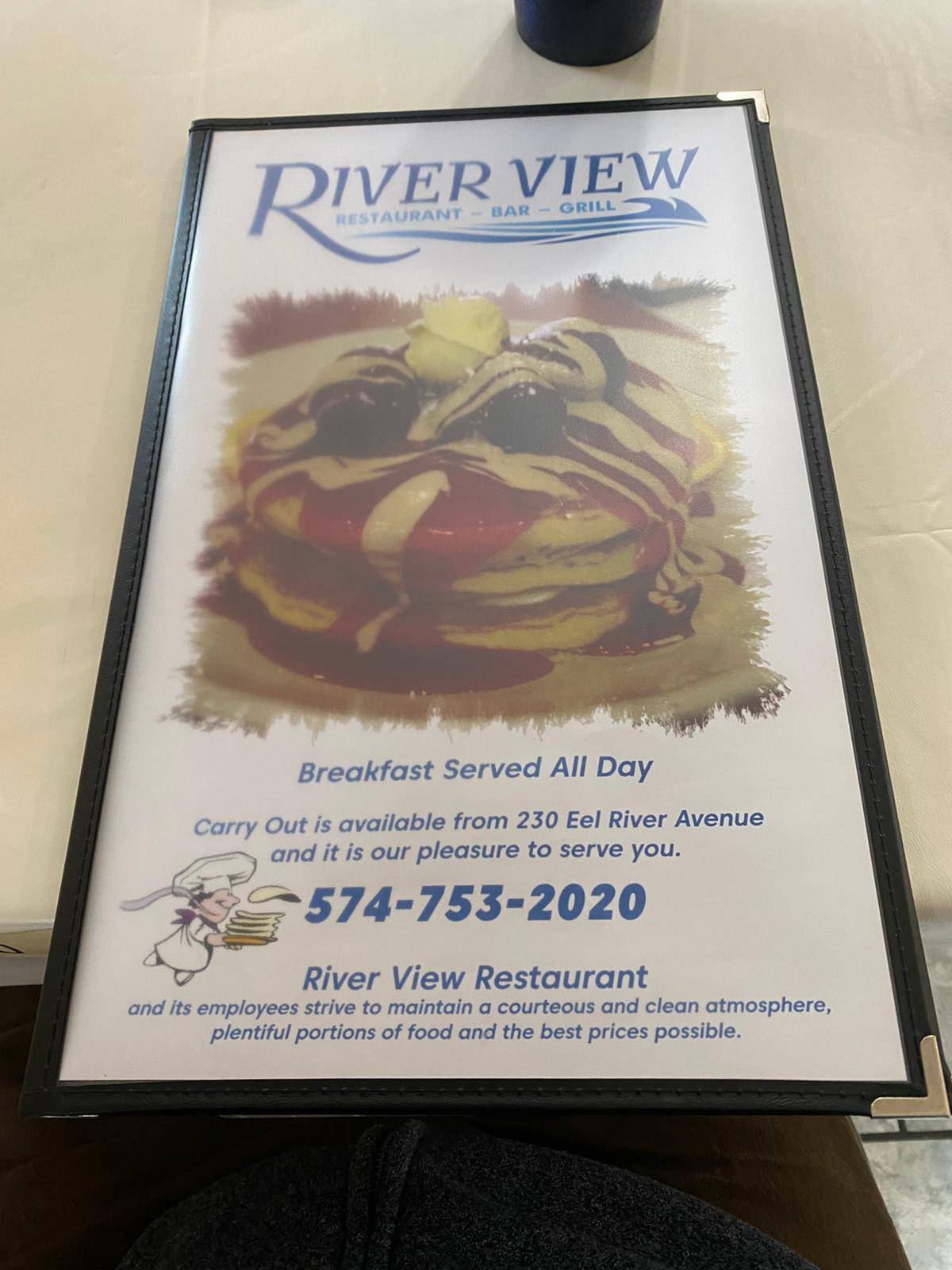 Menu at River View Restaurant, Logansport