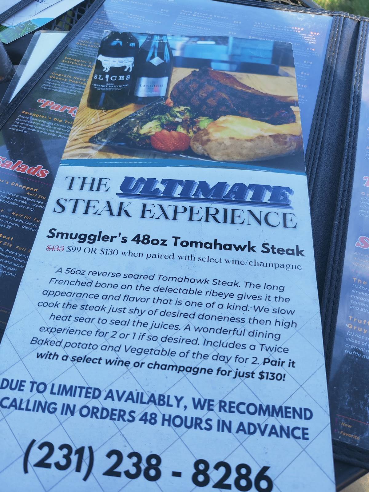 Menu at Smuggler's At North Shore pub & bar, Newaygo