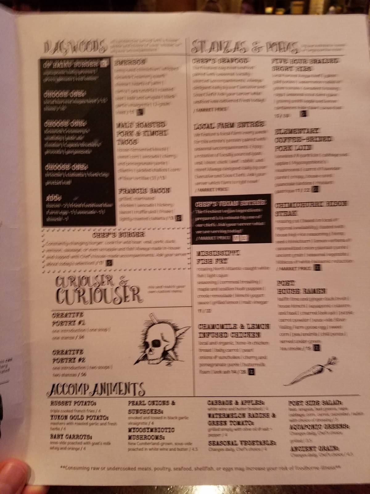 Menu at The Garlic Poet Restaurant & Bar, New Cumberland
