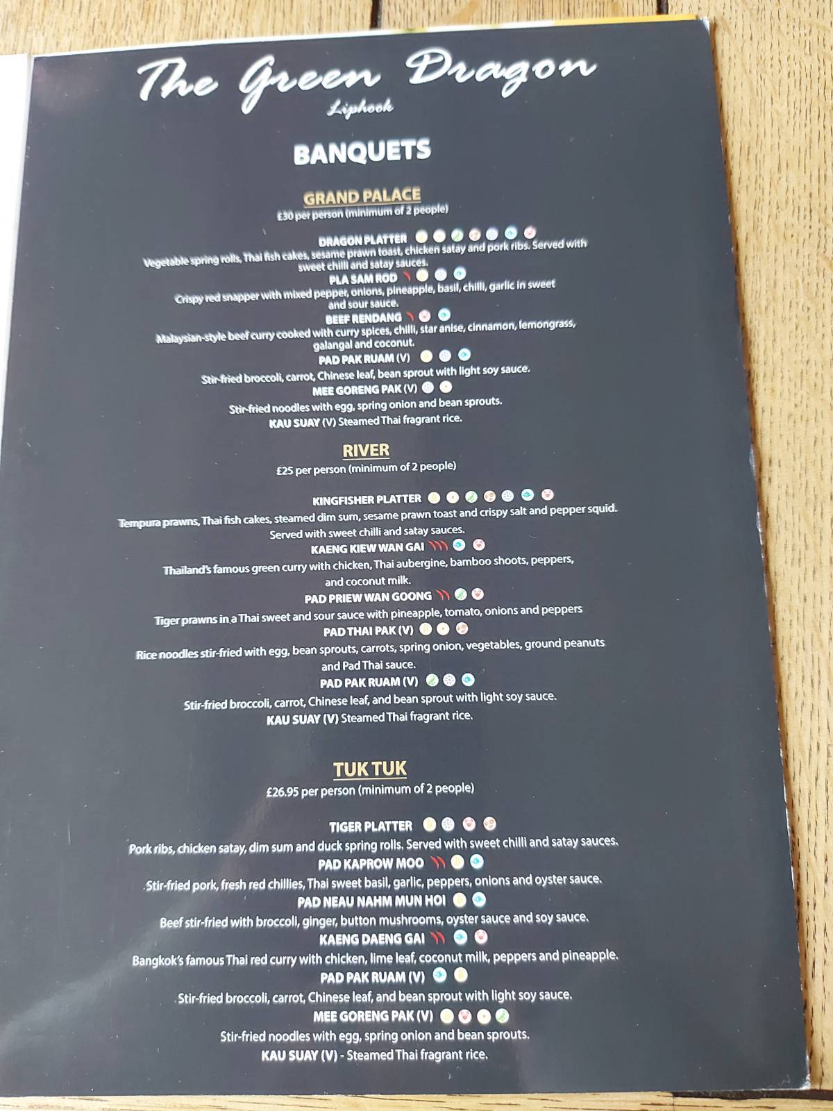 Menu at The Green Dragon pub & bar, Liphook
