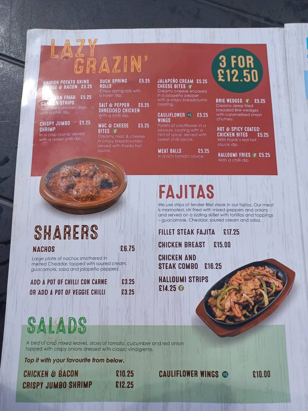 Menu at The Ragley Boat Stop pub & bar, Derby