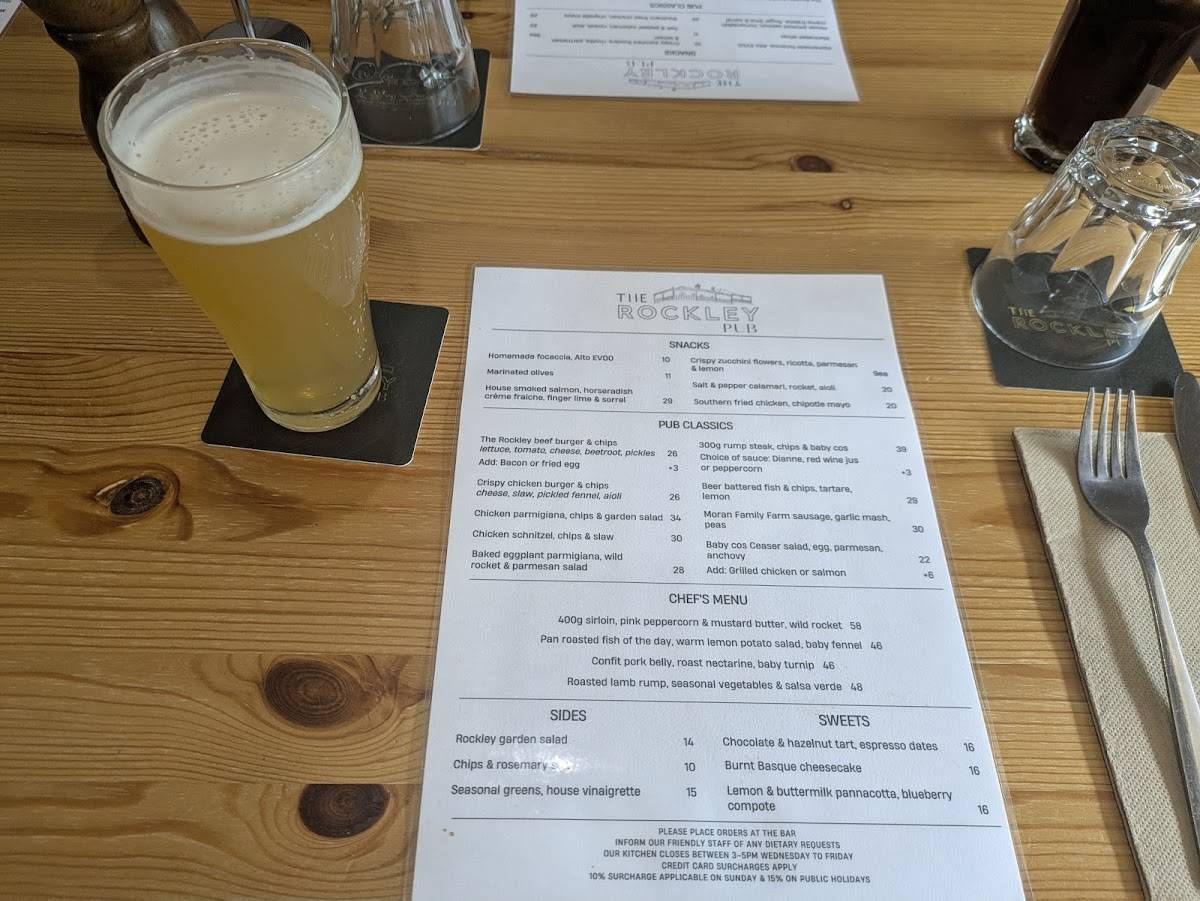 Carta de The Rockley Pub, Rockley