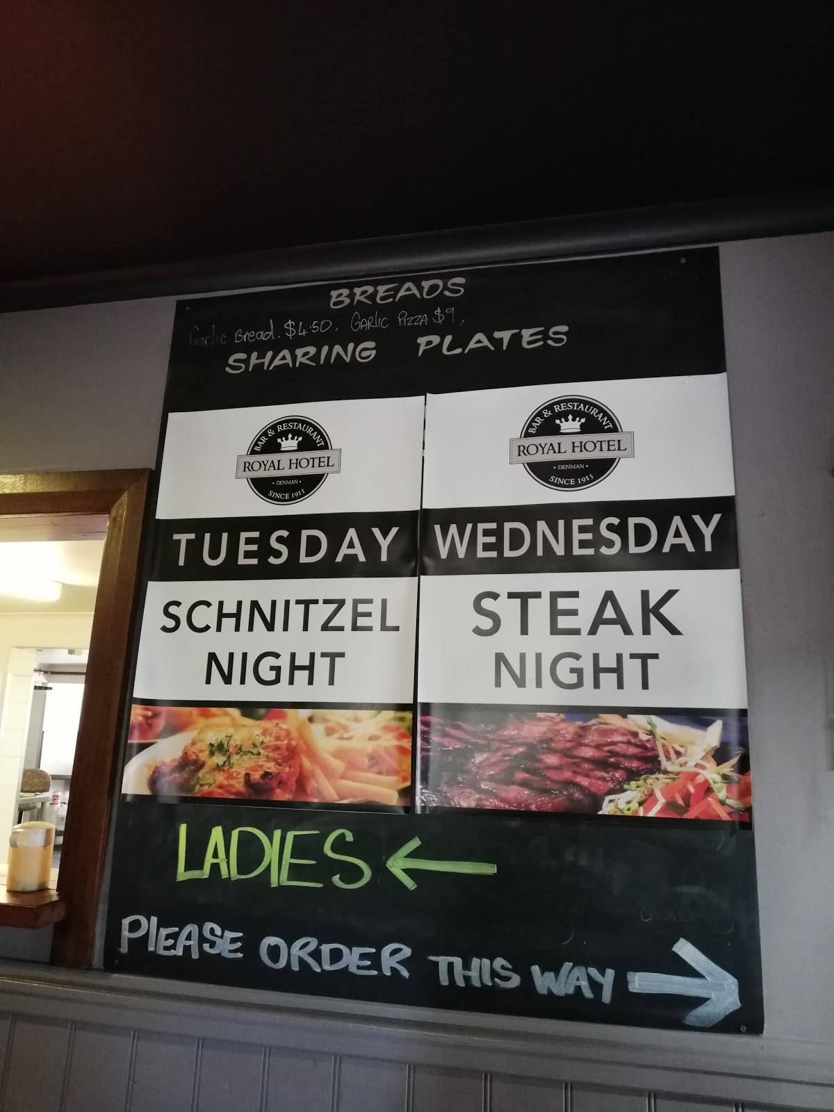 Menu at The Royal Hotel pub & bar, Denman