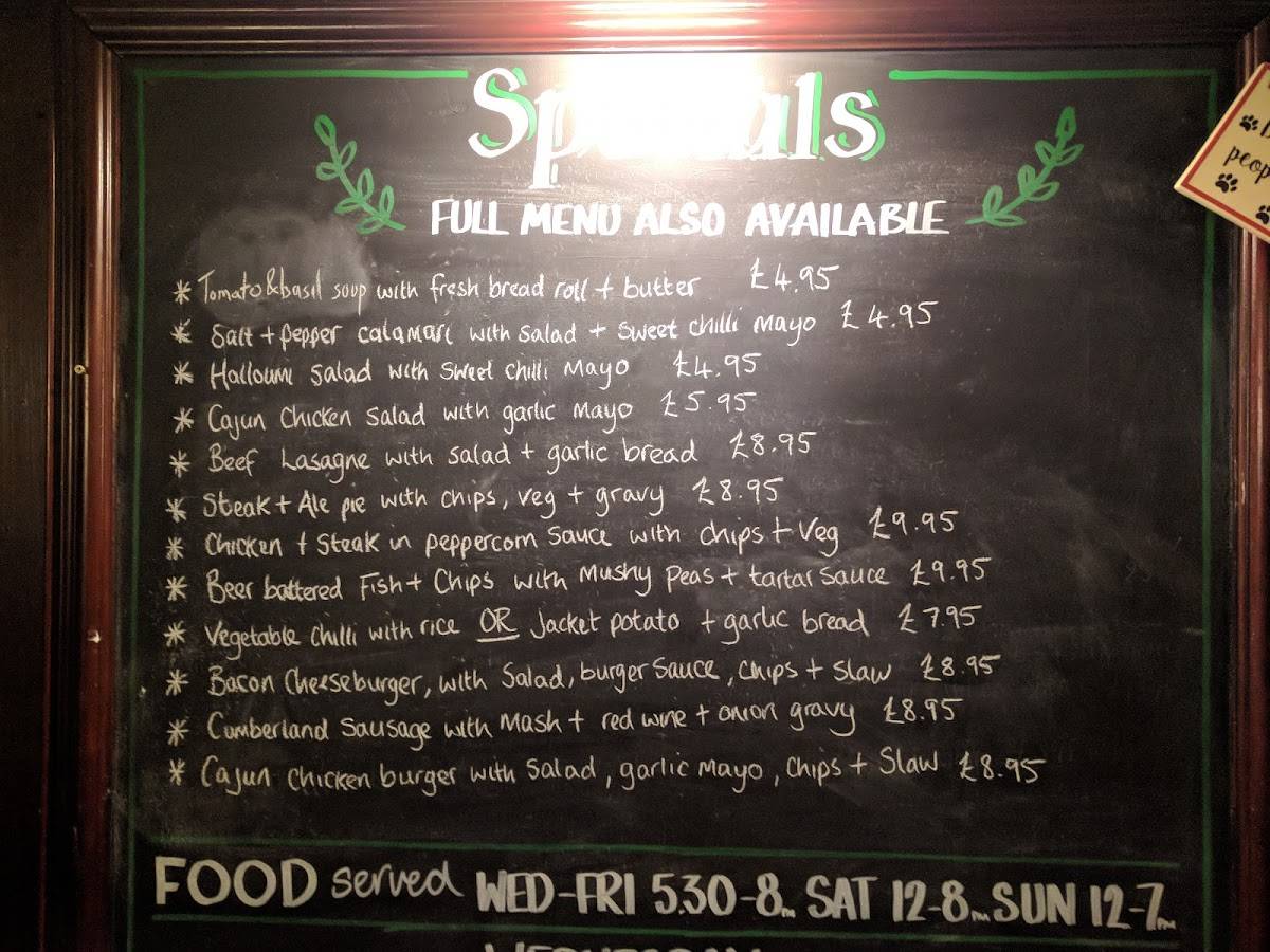 Menu at Turks Head pub & bar, St Helens