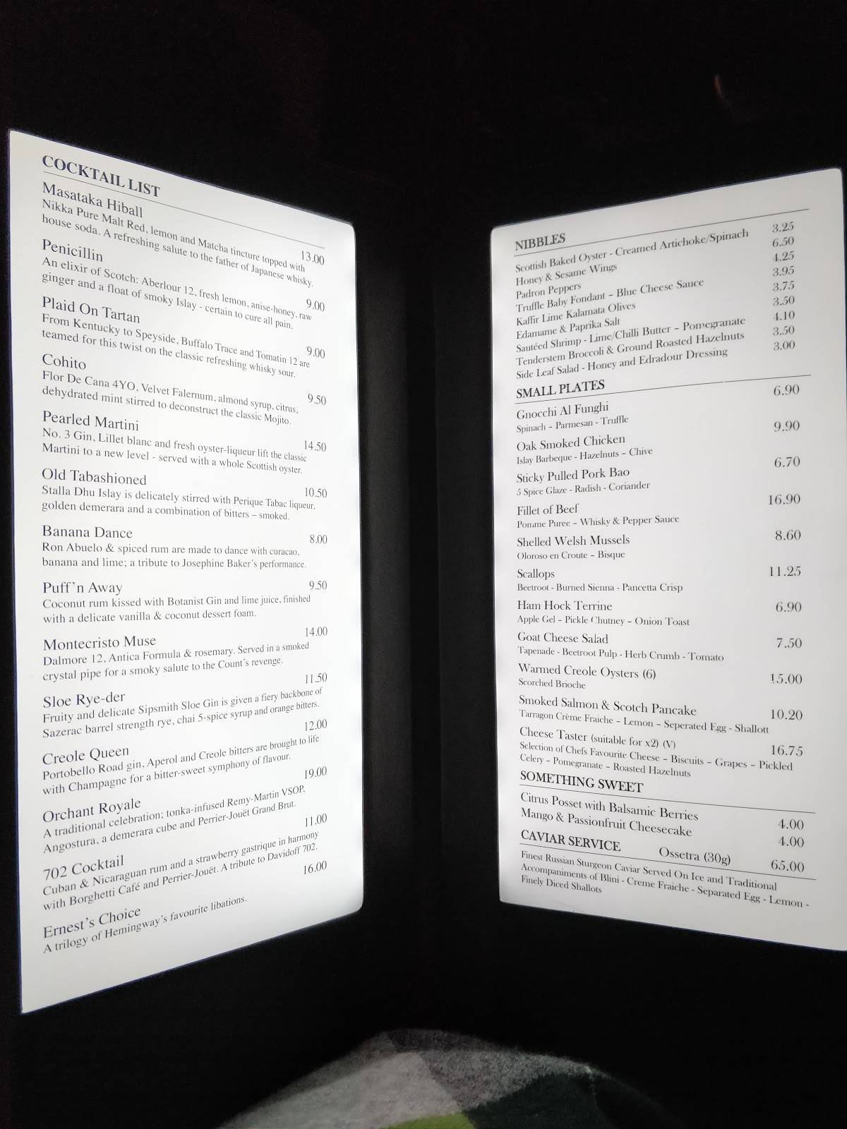 Menu at Puffin' Rooms pub & bar, Liverpool