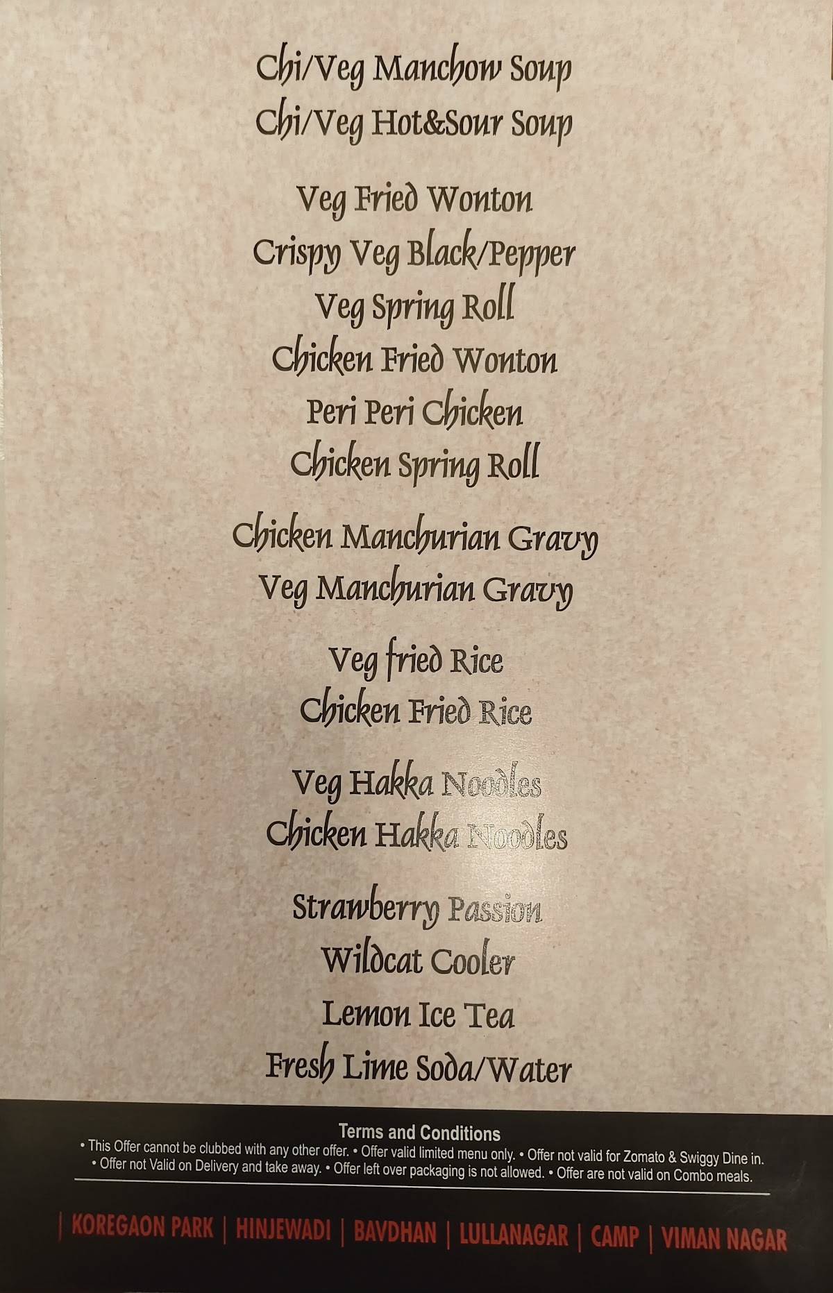 Menu at Uncle's Chinese, Pune, 601
