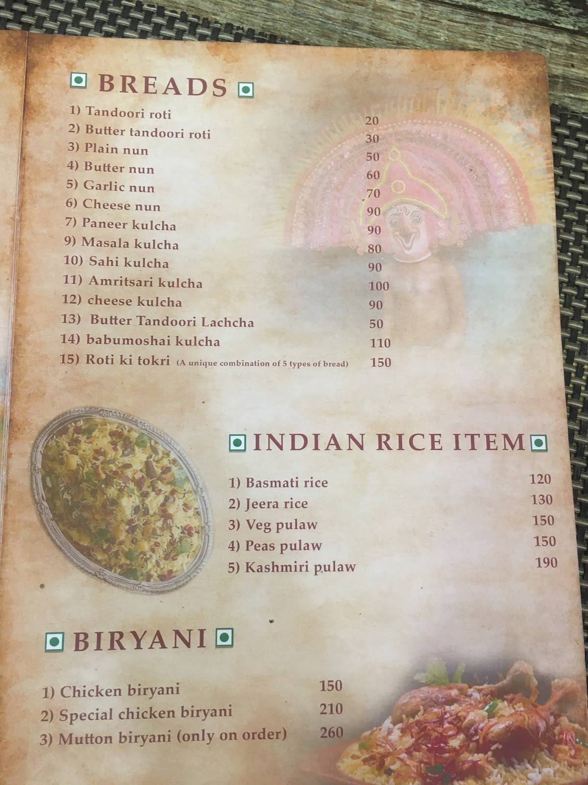 Menu at Babumoshai Restaurant, Purulia