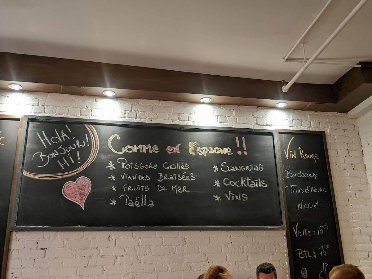 Menu au Les Pyrénées restaurant, Montréal