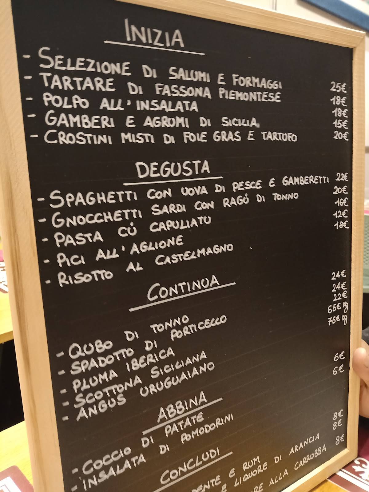 Menu da QASA ristorante, Santa Flavia