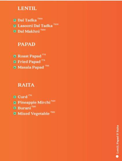 Menu at Qmin Sanand, India