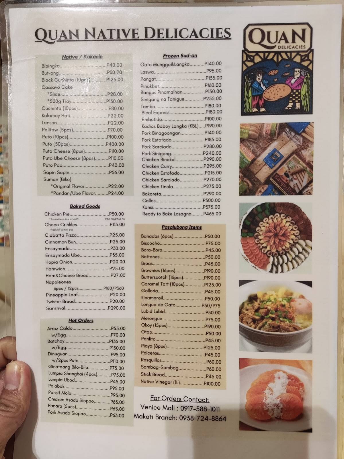 Menu at Quan Native Delicacies Manila, Taguig